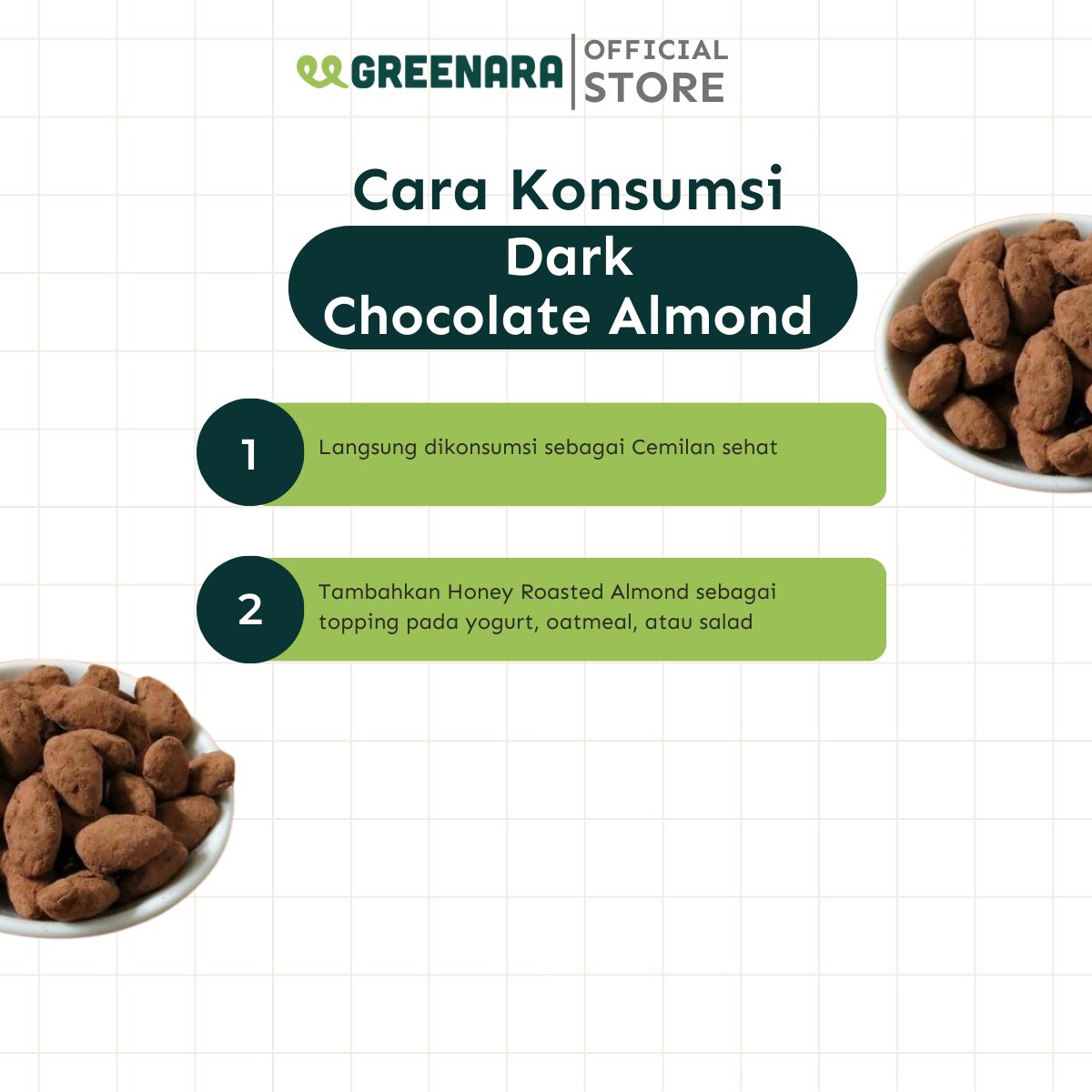 Kacang Almond Coklat / Almond Dark Choco – Greenara
